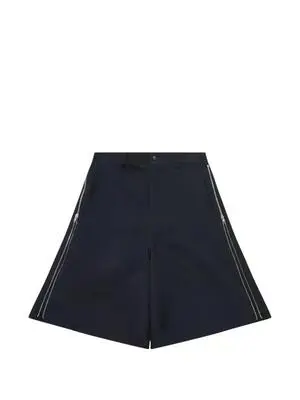 Comme Des Garçons Zip-detail Wide Leg Shorts - Blue