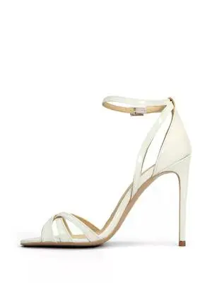 FRATELLI RUSSO Patent-finish Strappy Sandals - Neutrals