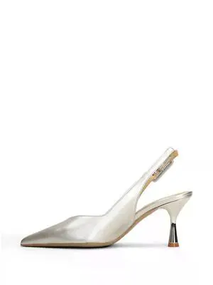 FRATELLI RUSSO Pointed-toe Slingback Pumps - Silver