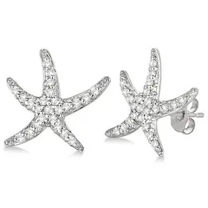 ALLUREZ Diamond Starfish Stud Earrings - Diamonds