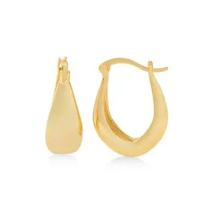 ALLUREZ Gold Vermeil Sculptural Hoop Earrings - Silver