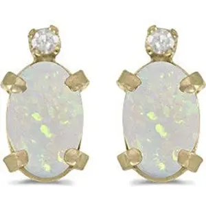 ALLUREZ Oval Opal Stud Earrings - Opals
