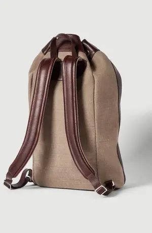 Brunello Cucinelli Water-resistant Canvas And Calfskin Backpack - Leather