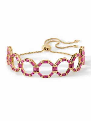 ORA ANA Gabriella Vermeil Bracelet - Gold/ruby Cz