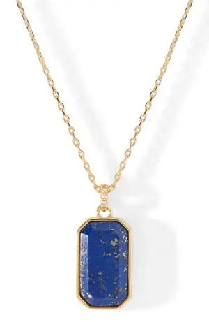 ORA ANA Tessa Tag Necklace - Lapis