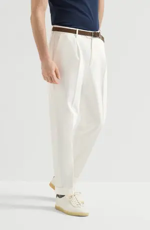Brunello Cucinelli Gabardine Garment Dyed Trousers