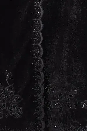 RAAS Hand Embroidered Velvet Beaded Scarf