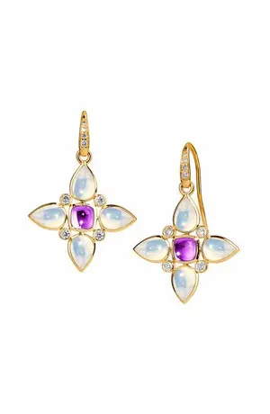 SYNA JEWELS Bloom Mini Elara Earrings - Amethyst