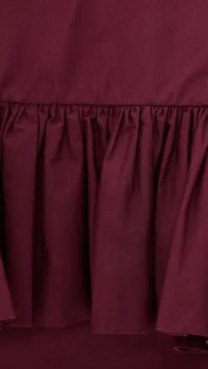 Azeeza Winston Halter Neck Top With Ruffle Trim - Wine