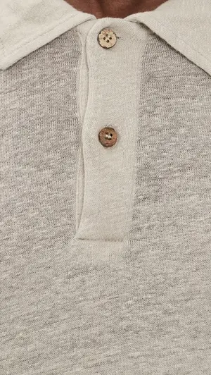 ALEX CRANE Linen Knit Polo - Bone