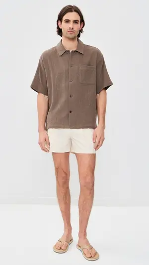 AUTO-REPLY Vertical Pintuck Sebastian Swim Trunks - Vertical/cloud