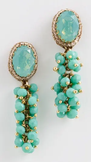 Deepa Gurnani Jemsa Beaded Earrings - Turquoise