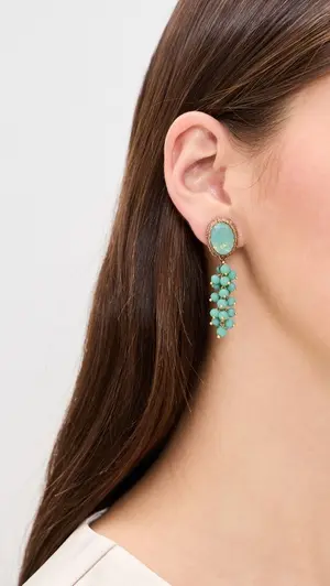 Deepa Gurnani Jemsa Beaded Earrings - Turquoise