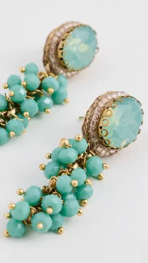 Deepa Gurnani Jemsa Beaded Earrings - Turquoise