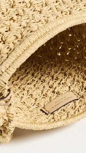 Tory Burch Ella Hand Crochet Popcorn Stitch Bucket Bag - Natural