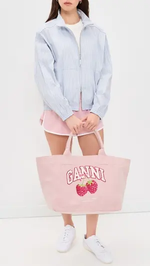 GANNI Medium Trapeze Shopper - Egret