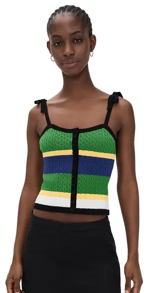 Polo Ralph Lauren Micro Cable Stripe Tank Top - Black