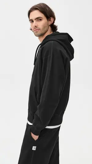 Reigning Champ Relaxed Zip Hoodie - Black