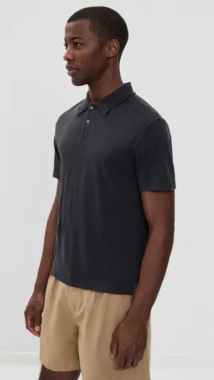 ALEX CRANE Linen Knit Polo - Night