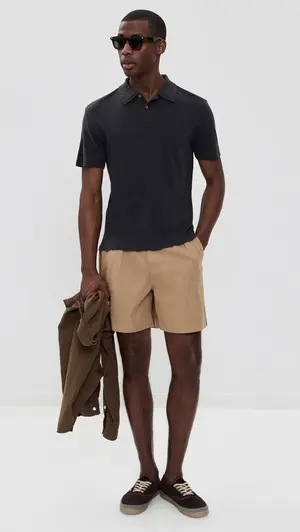 ALEX CRANE Linen Knit Polo - Night