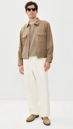Madewell Herringbone Linen Zip Jacket