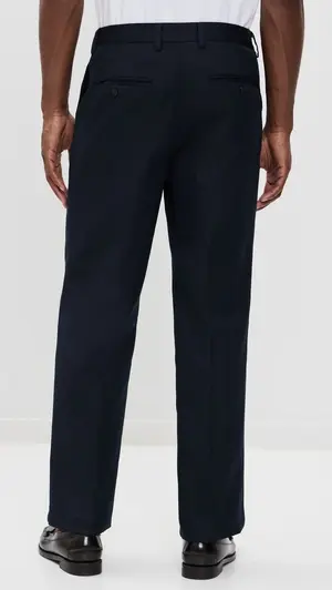 AARON LEVINE Cotton Linen Flat Front Trousers