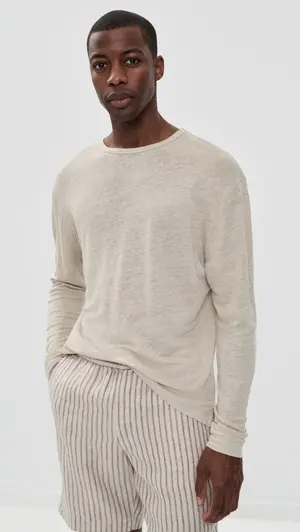 ALEX CRANE Linen Long Sleeve Sun Tee