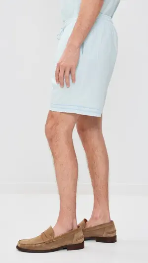 Fanm Mon Embroidered Cotton Shorts - Blue