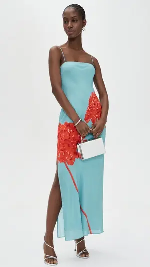 SIR. Amelie Silk Floral Print Maxi Slip Dress - Flore