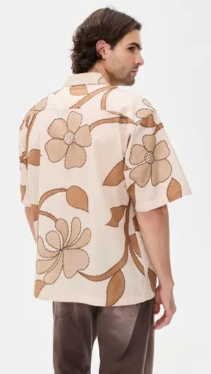KARDO Rohit Hand Embroidered Shirt - Tan