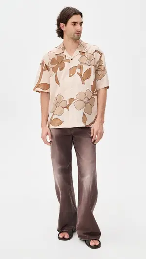 KARDO Rohit Hand Embroidered Shirt - Tan
