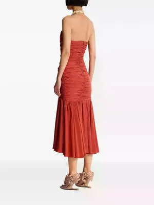 Balmain Ruched Halterneck Midi Dress