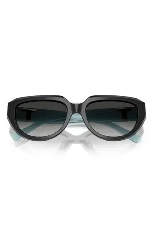 Tiffany & Co. 55mm Pillow Sunglasses - Black/grey Gradient