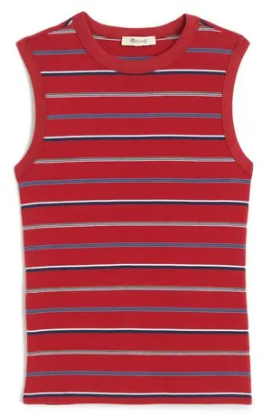 Madewell Compact Cotton Shell Tank - Barn Red