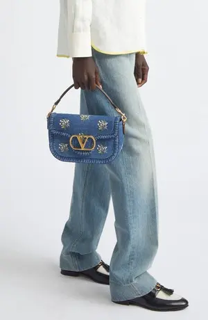 Valentino Garavani Alltime Denim Shoulder Bag