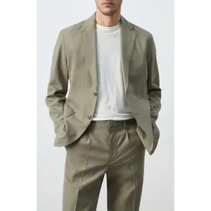 Mango Slim Fit Blazer - Green