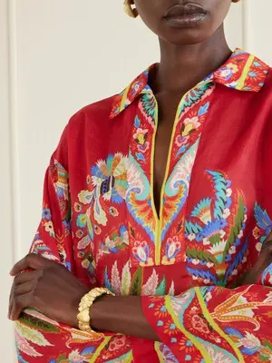 Etro Embroidered Floral Print Cover-up
