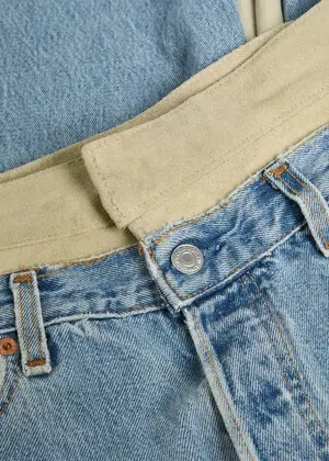 BSIDES Rework Vintage Suede And Denim Jeans