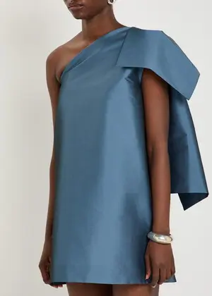 Bernadette Winnette Bow-appliquéd Taffeta Mini Dress - Mid Blu