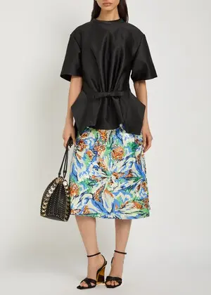 Rabanne Sequin-embellished Floral Midi Skirt - Multicoloured