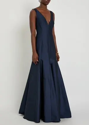 Bernadette Aurelia Taffeta Gown - Navy
