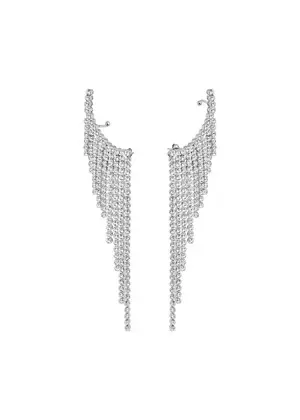 Rabanne Fringed Crystal-embellished Drop Earrings - Silver