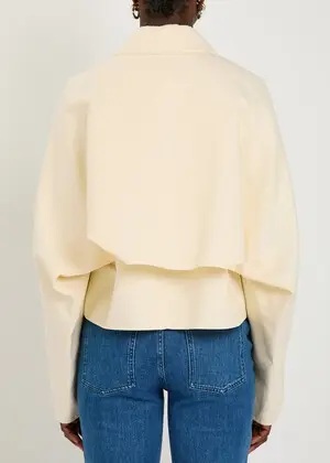 Another Tomorrow Cotton Boxy Jacket - Beige