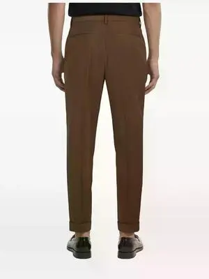 DEVORE INCIPIT Pleated Turn-up Trousers - Brown