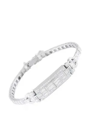 LB EXCLUSIVE Art Deco Diamond Platinum Bracelet - Silver