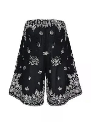 TAAKK Bandana-print Mesh Shorts - Black