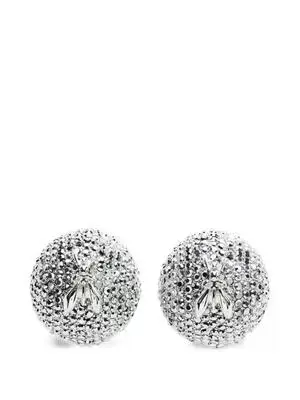 Patrizia Pepe Crystal-embellished Fly Earrings - Silver