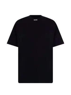 BOSS Logo-collar T-shirt In Stretch Cotton