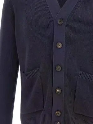 FILIPPO DE LAURENTIIS Ribbed V-neck Cotton Cardigan