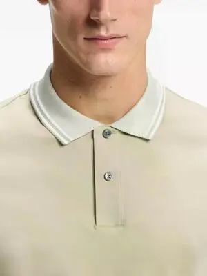 BOSS Stripe-trim Slim-fit Polo Shirt In Mercerised Cotton